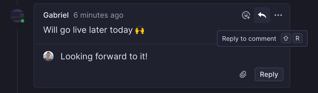 Comments and reactions – Linear Docs