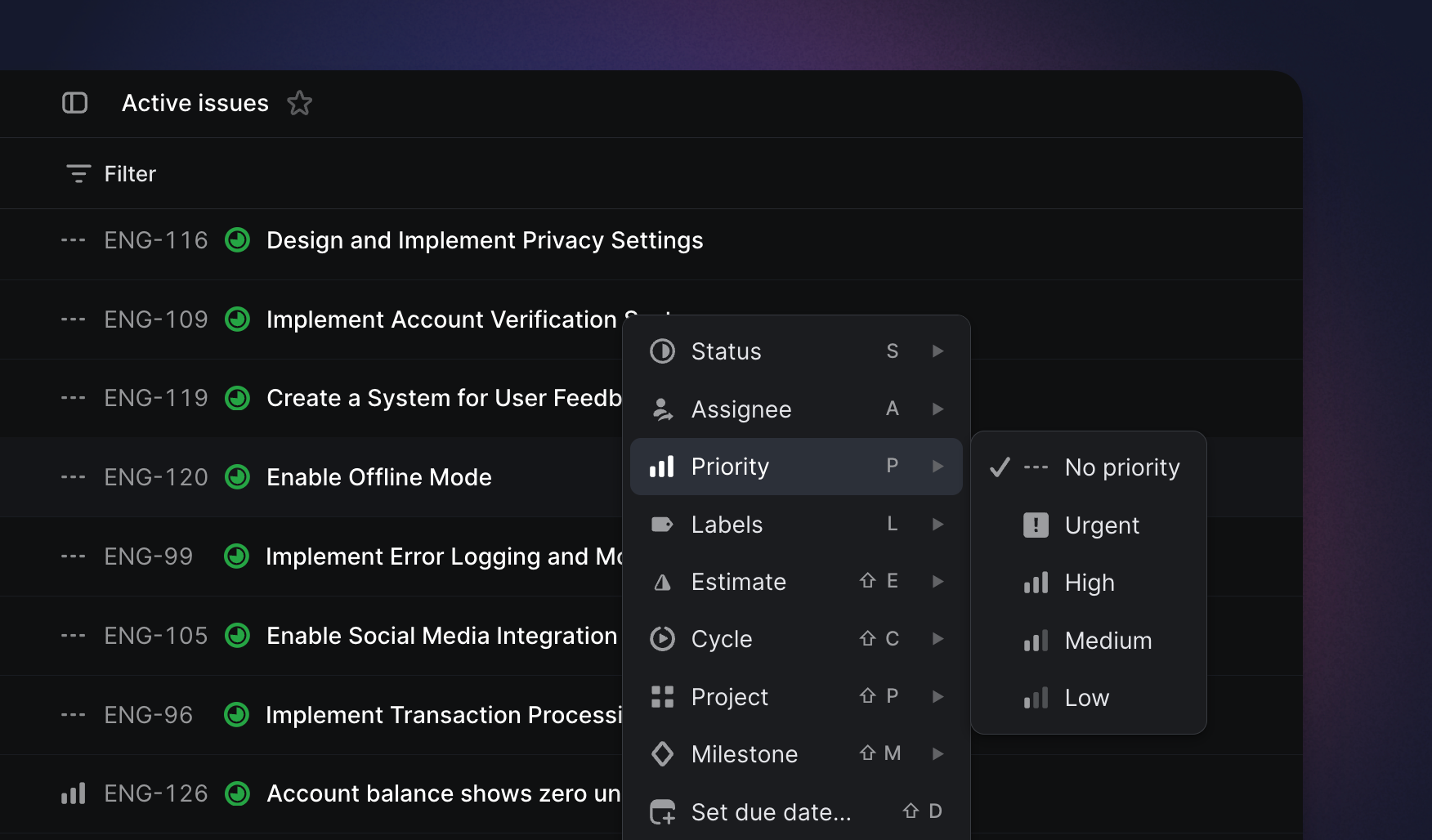 Priority – Linear Docs