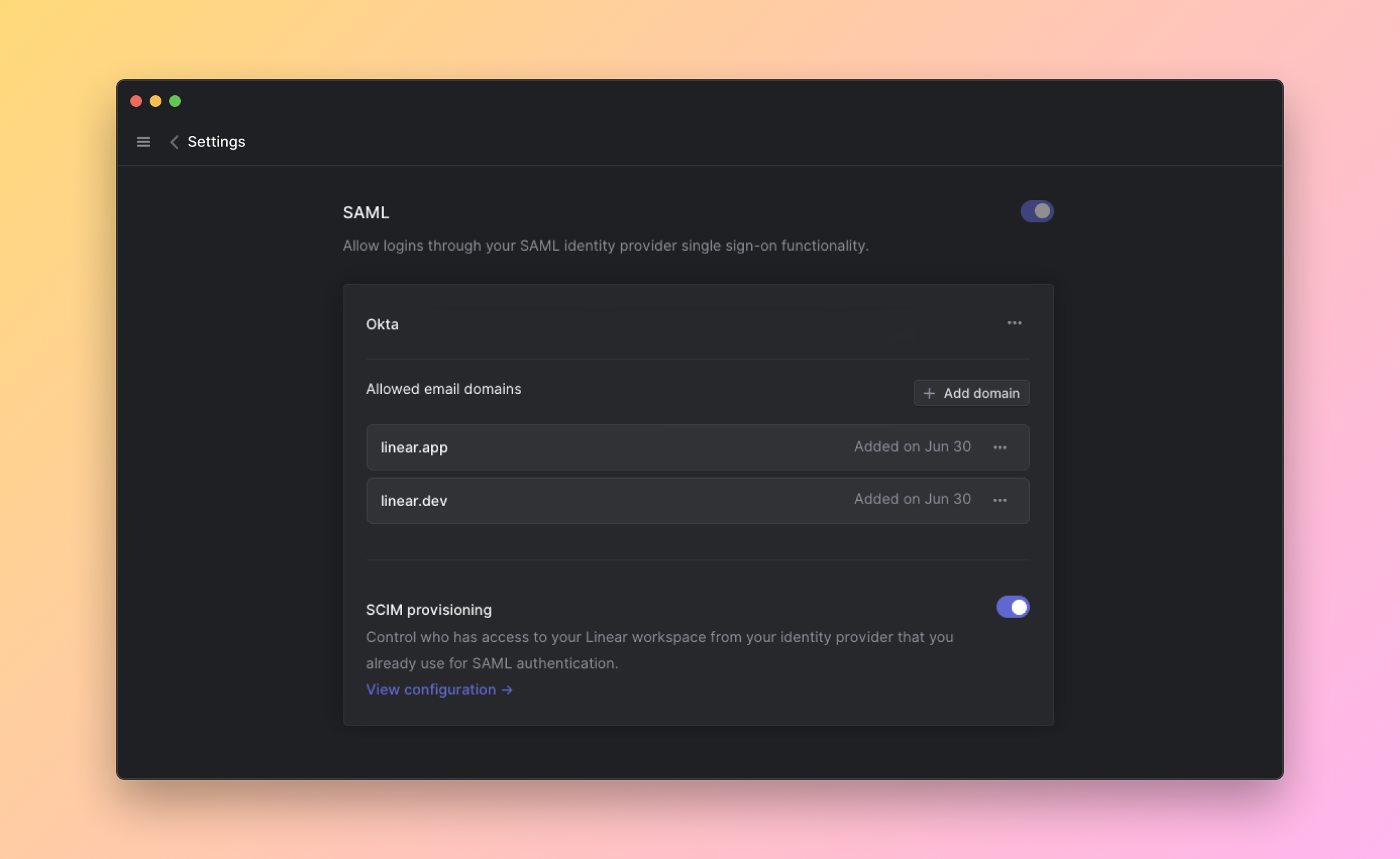 SCIM – Linear Docs