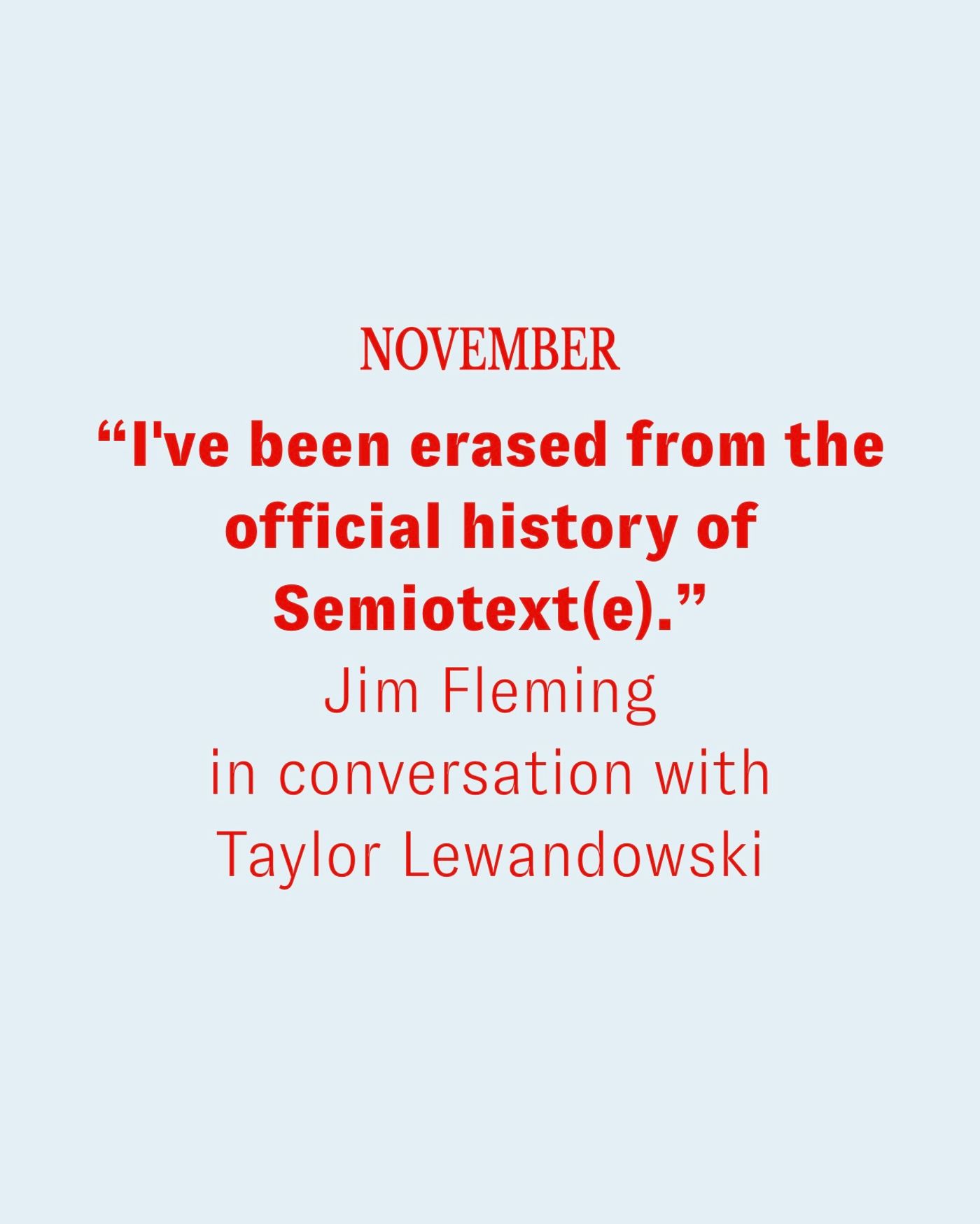 November: Jim Fleming