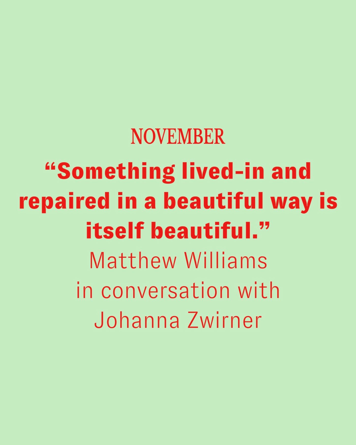 November: Matthew Williams