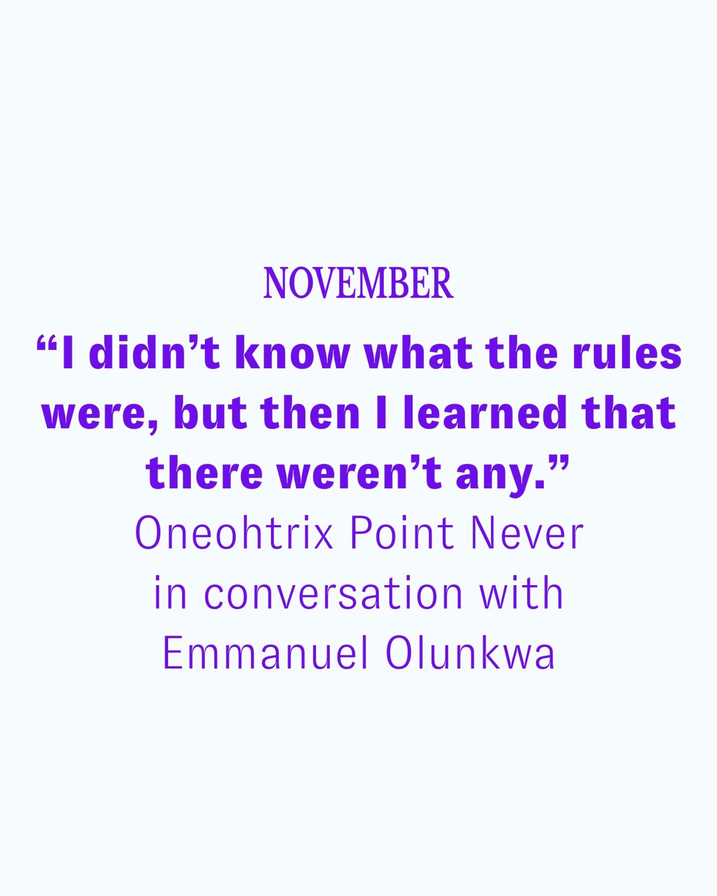 November: Oneohtrix Point Never