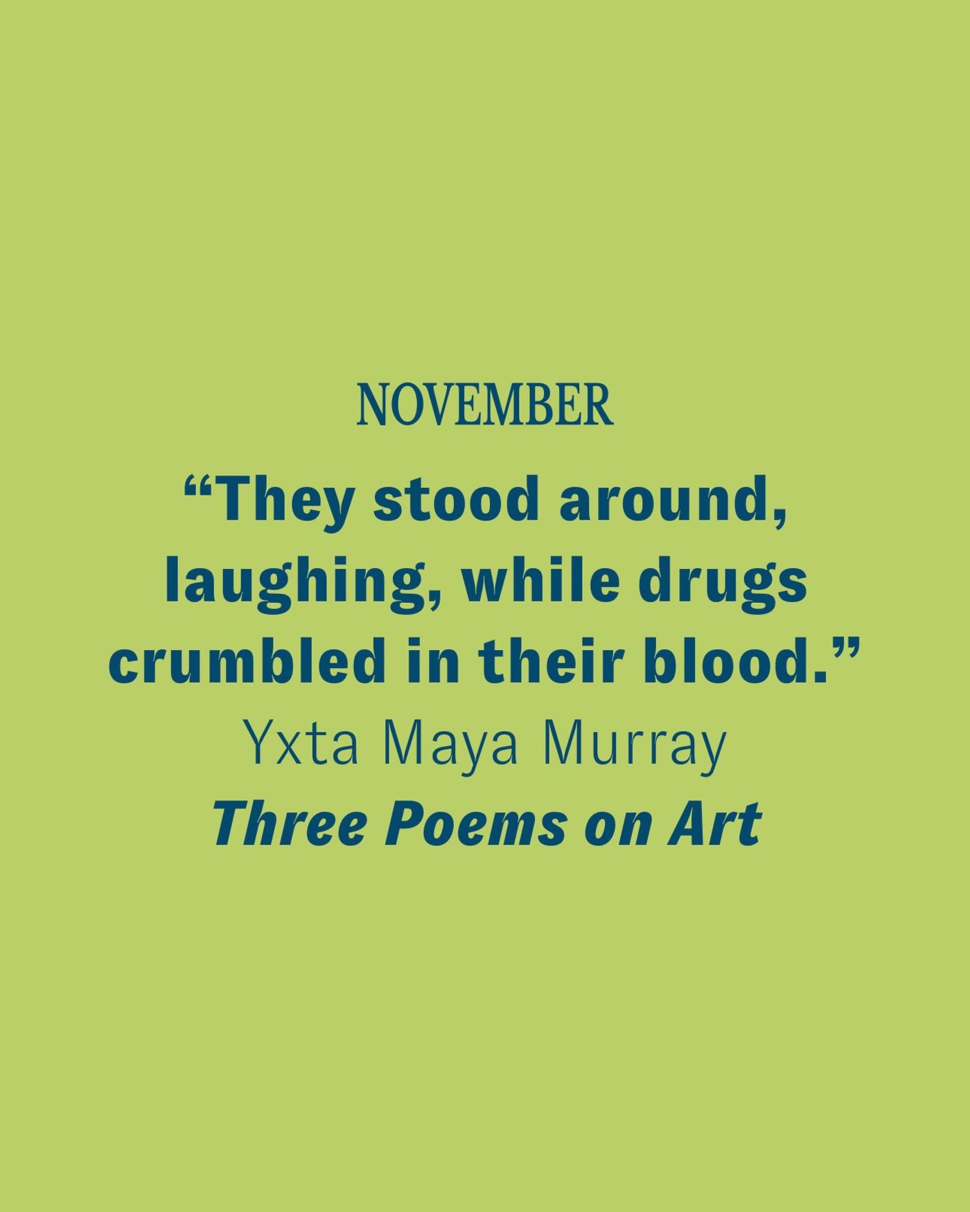 November: Three Poems on Art