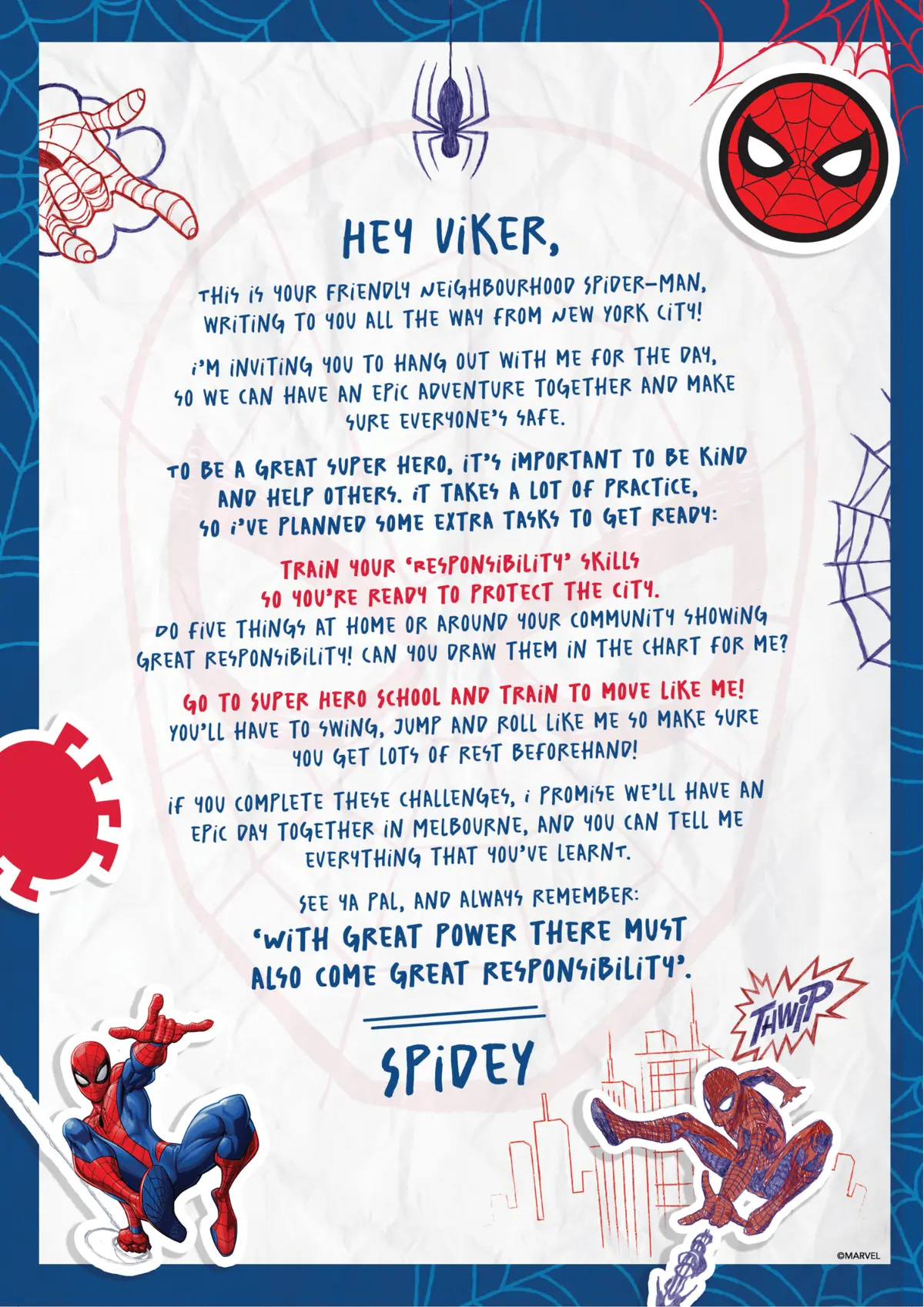 Viker’s Web-slinging Spider-Man Adventure Wish - Make-A-Wish Australia