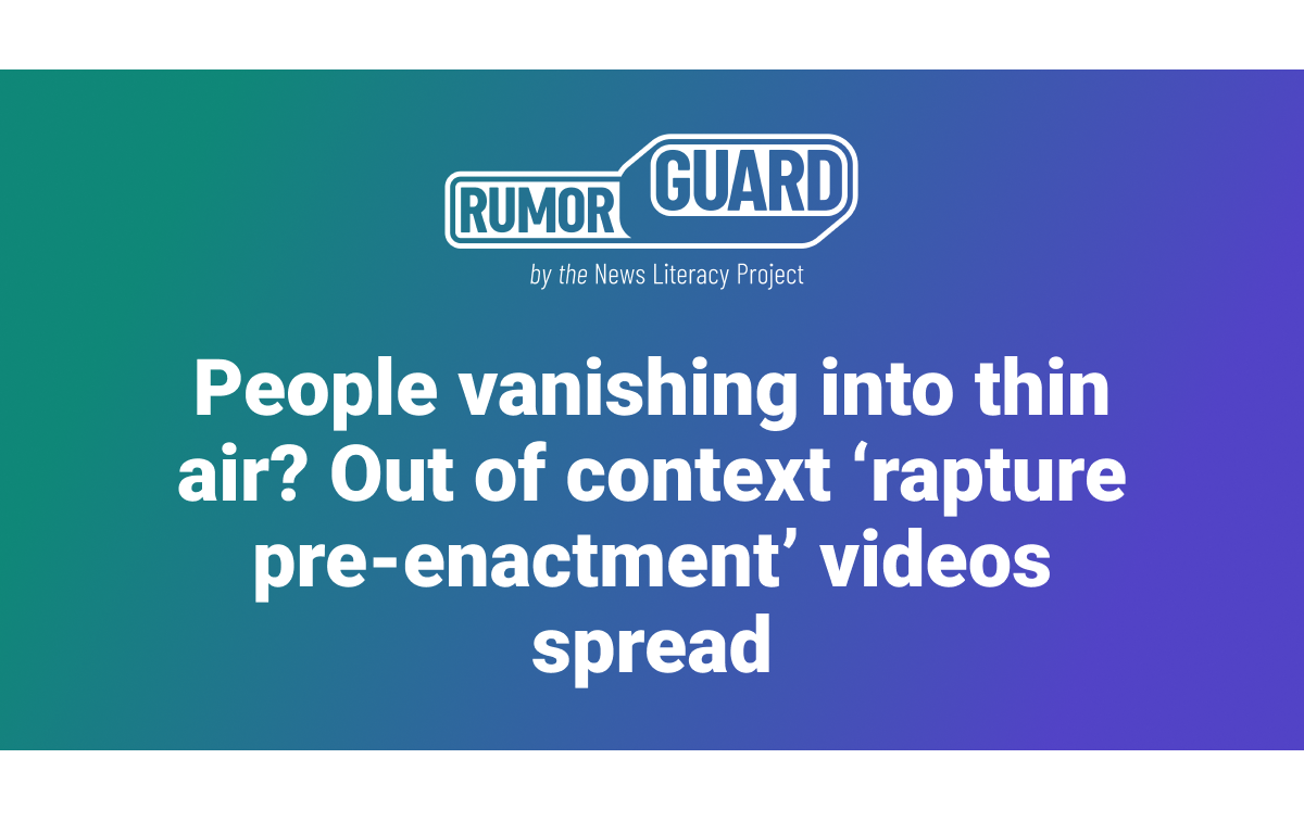 People vanishing into thin air? Out of context ‘rapture pre-enactment ...