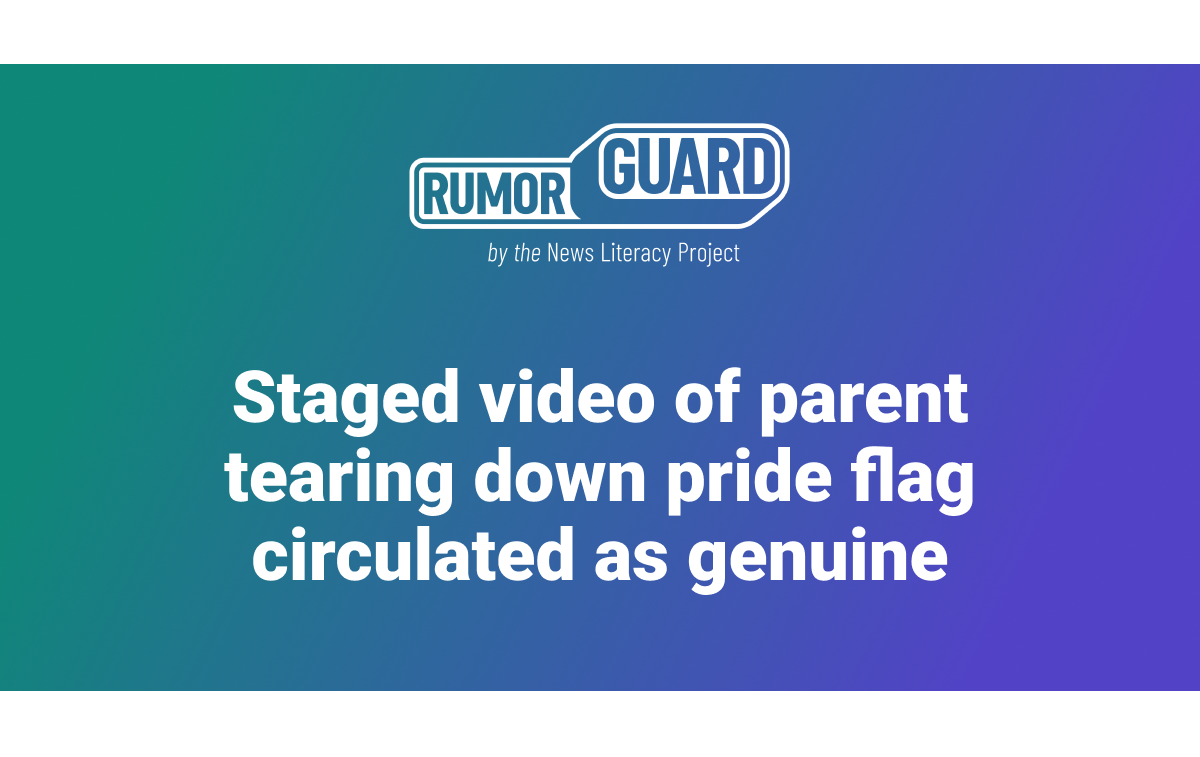 Staged video of parent tearing down pride flag circulated as genuine