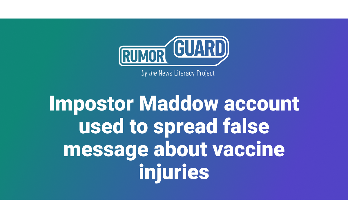Impostor Maddow account used to spread false message about vaccine injuries