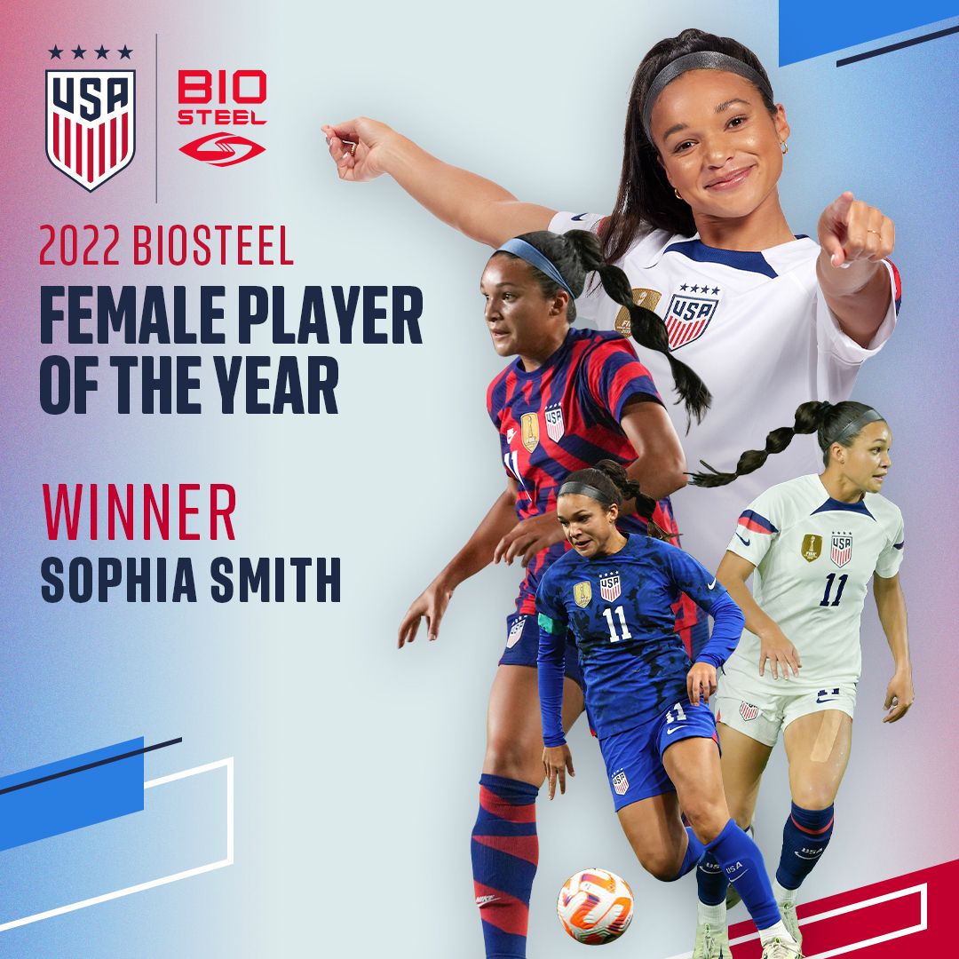 Sophia Smith Voted 2022 Biosteel U.S. Soccer Female Player Of The Year; Jaedyn Shaw Voted 2022 ...