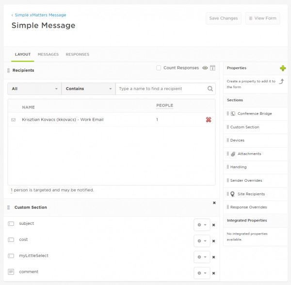 Using JavaScript in ScriptRunner for xMatters