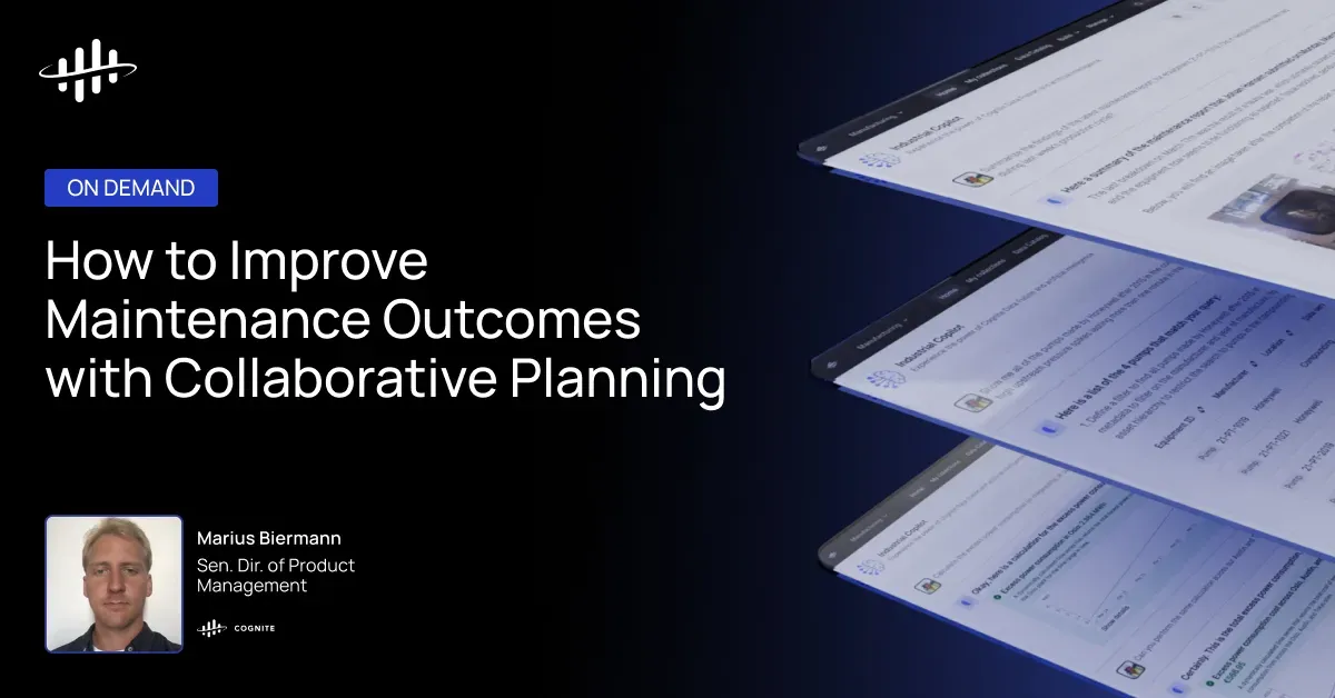 How to improve maintenance outcomes with collaborative planning