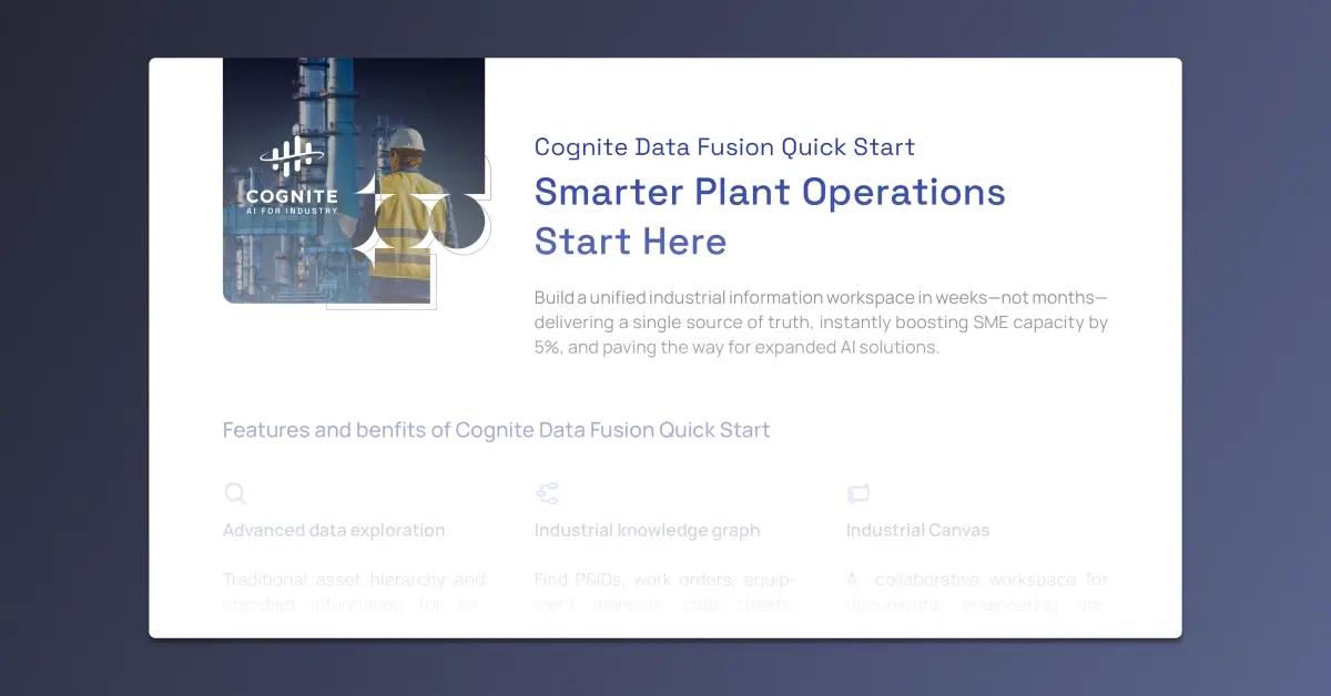 Cognite Data Fusion Quick Start