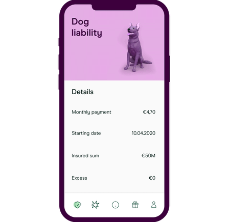 Getsafe dog liability insurance | Daily cancellation | 100% via App