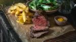 Eye Fillet with Crispy Chips and Herbaceous Salad Recipe | Beef + Lamb ...