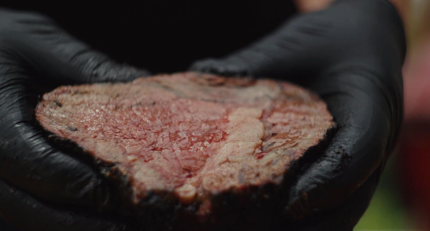 Cooking a scotch fillet on a Pit Barrel