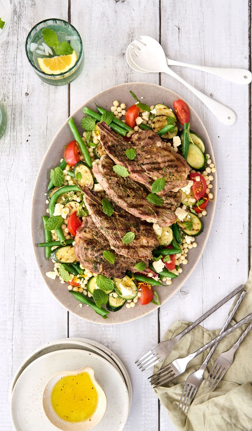 Mediterranean style lamb with Israeli couscous Recipe | Beef + Lamb New ...