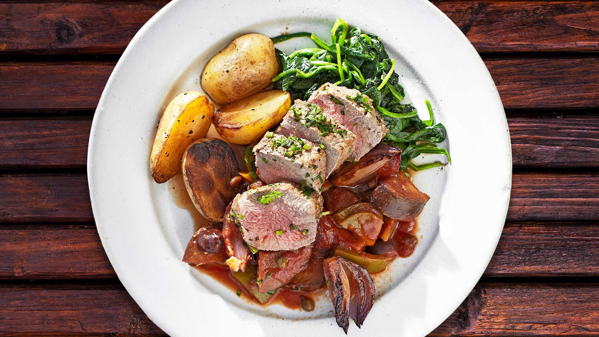 Lamb Fillet with Caponata Recipe | Beef + Lamb New Zealand