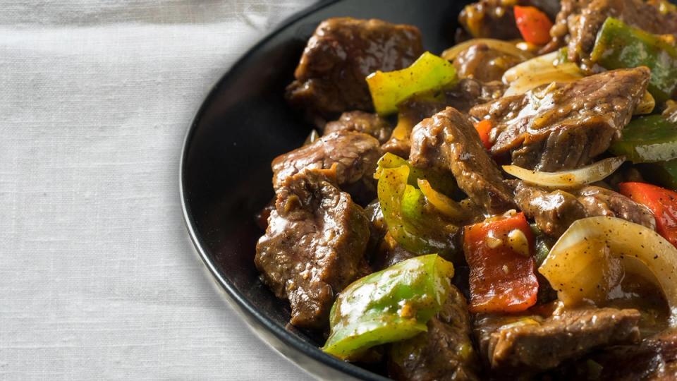 Wok fried diced beef steak with black pepper sauce Recipe | Beef + Lamb ...