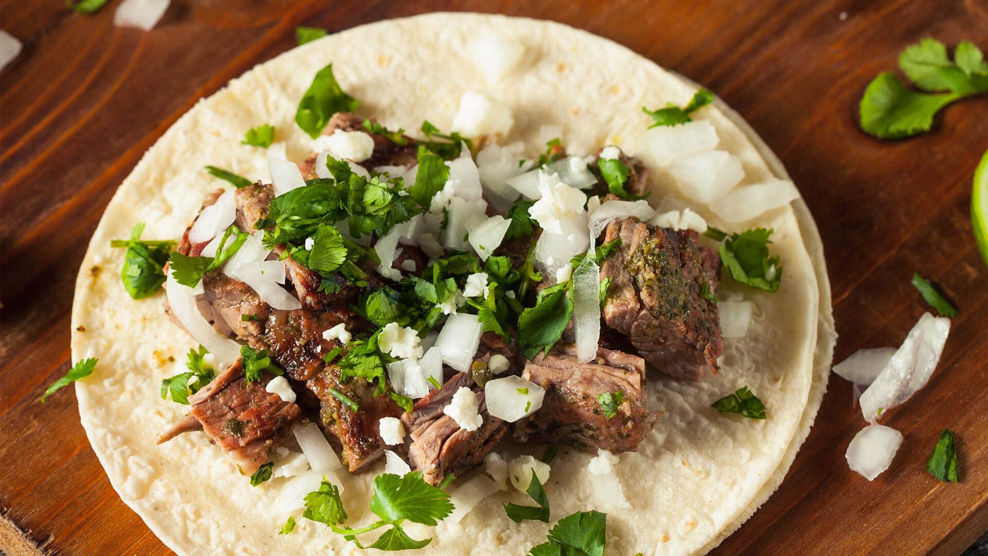 Mexican Steak Soft Tacos with Chimichurri & Buffalo Cheese Recipe ...