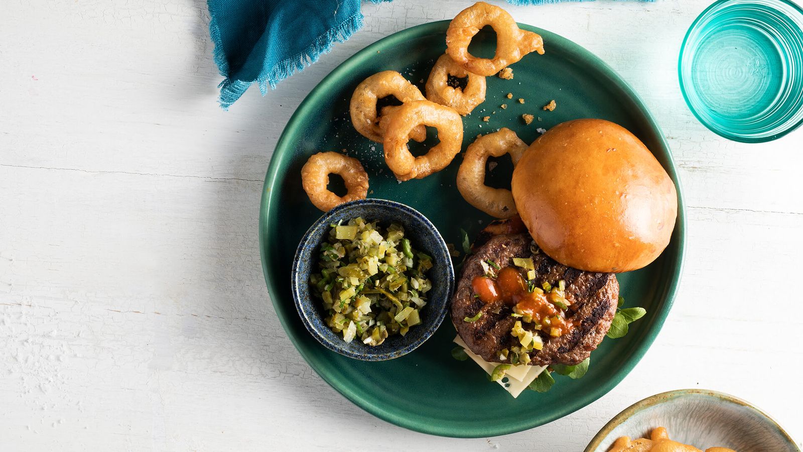 Beef & Lamb Burgers with Gherkin Relish & Swiss Cheese Recipe | Beef ...