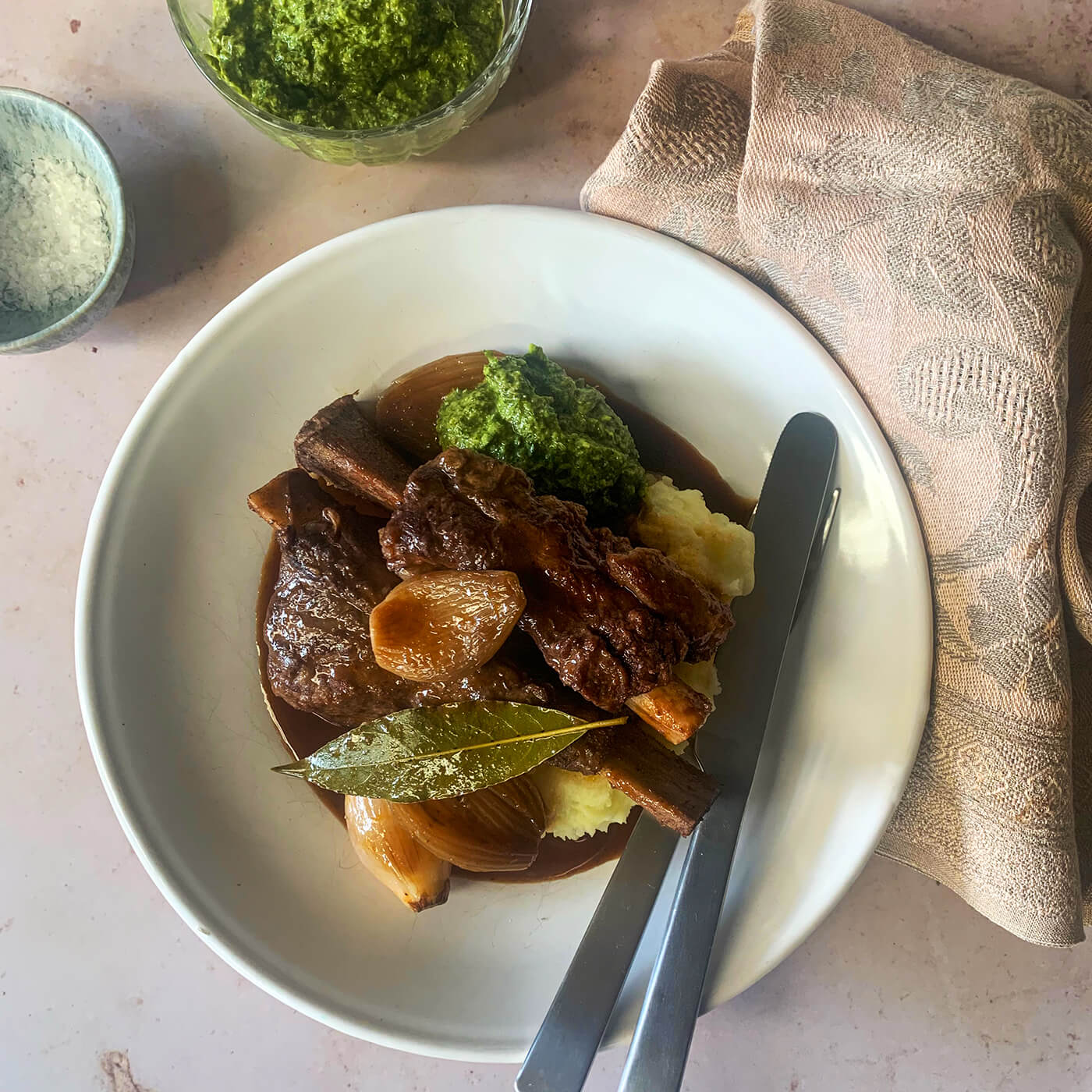 Braised beef short ribs with salsa verde Recipe | Beef + Lamb New Zealand