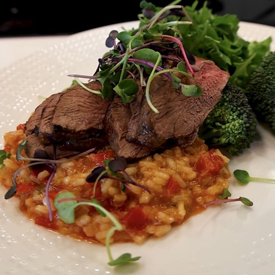 Pepperonata risotto with seared lamb rump Recipe | Beef + Lamb New Zealand