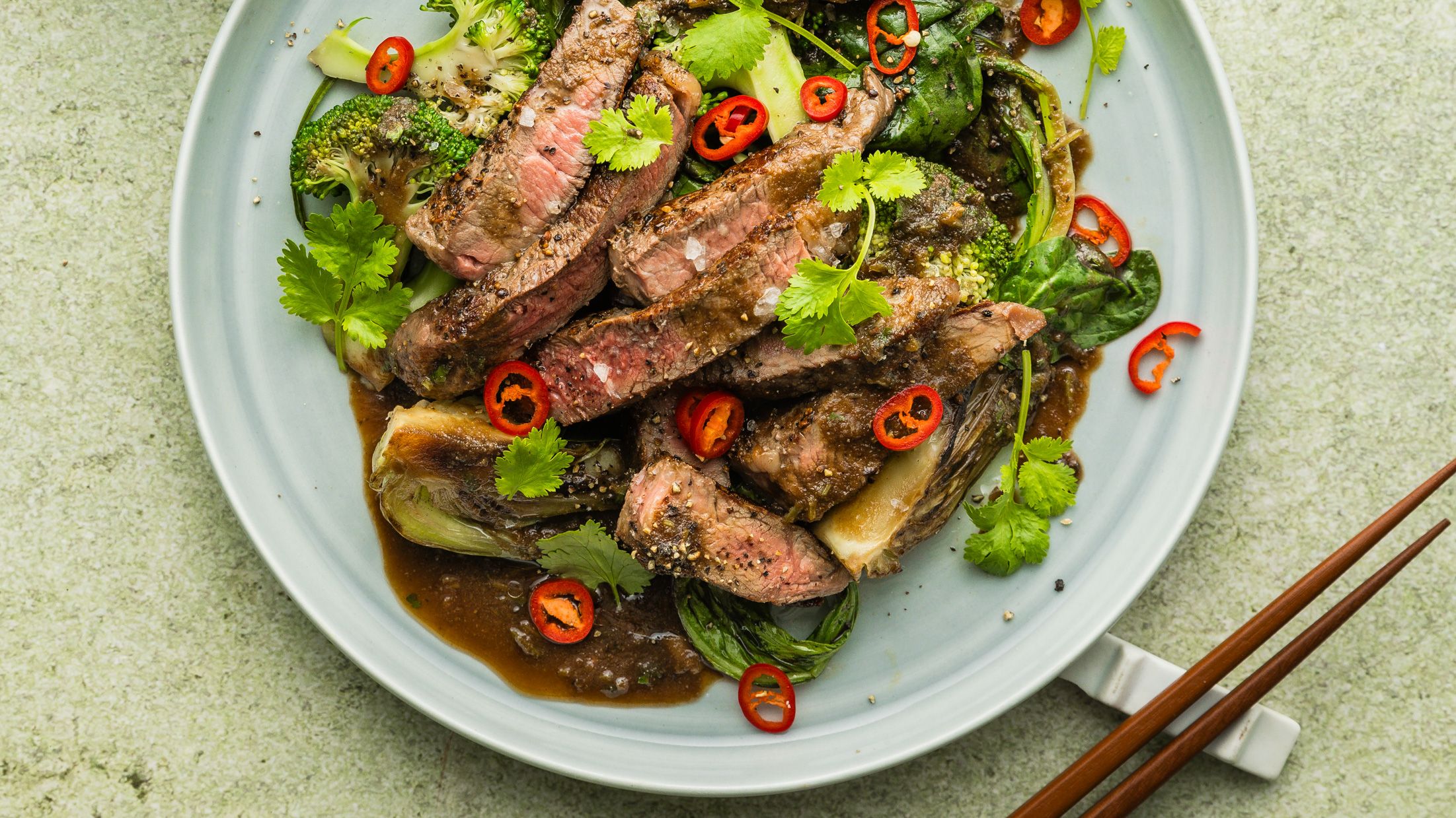 Sticky tamarind beef with stir fried greens Recipe | Beef + Lamb New ...
