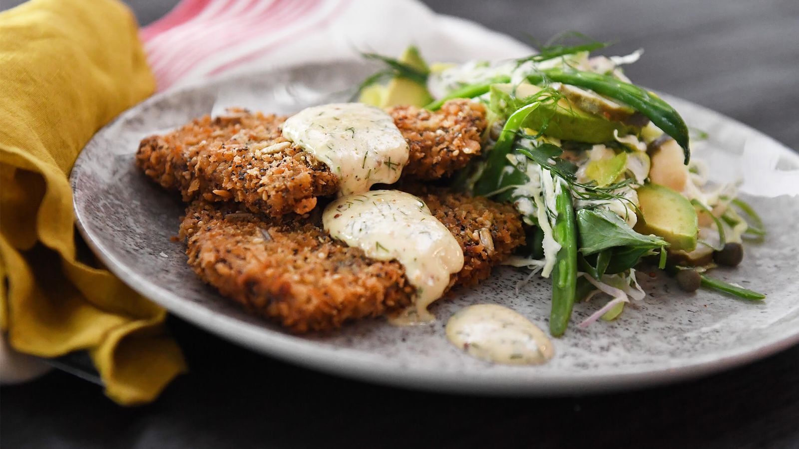 Beef Schnitzel with Dill and Avocado Slaw Recipe | Beef + Lamb New Zealand
