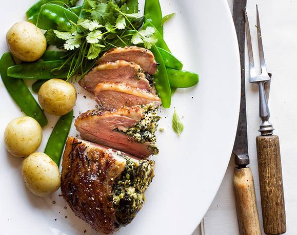 Lamb rump roast with tender greens and hollandaise sauce Recipe | Beef ...
