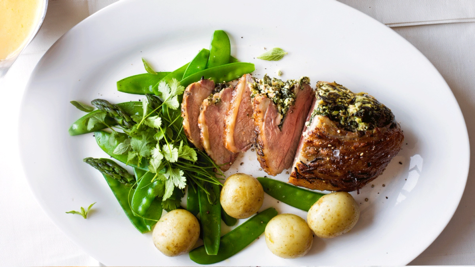 Lamb Rump Roast with Tender Greens & Hollandaise Sauce Recipe | Beef ...