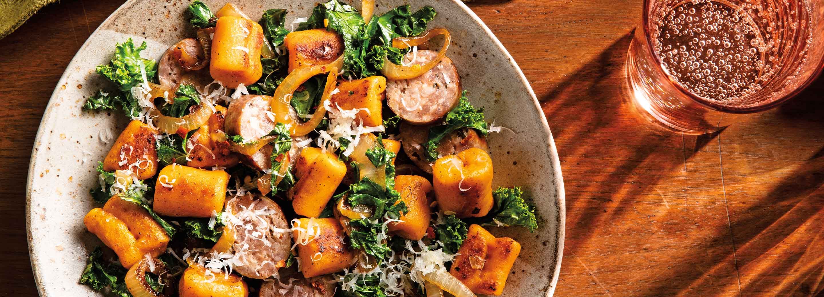 Sweet Potato Gnocchi with Sausage & Greens | Schnucks