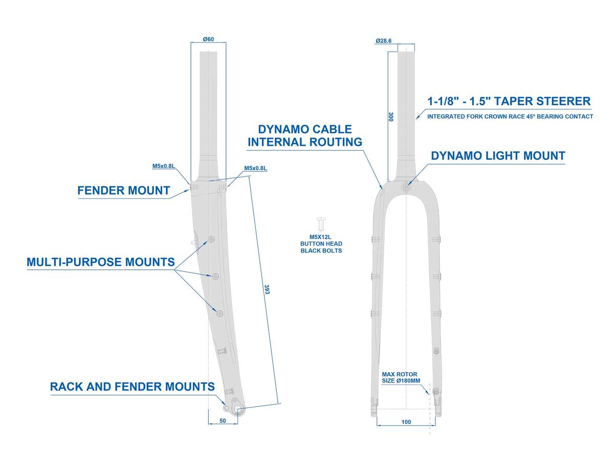 Ritchey WCS Adventure Fork with Tapered Steerer | Bicycle Forks