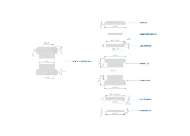 Ritchey WCS External Cup EC Threadless Headset / Headsets