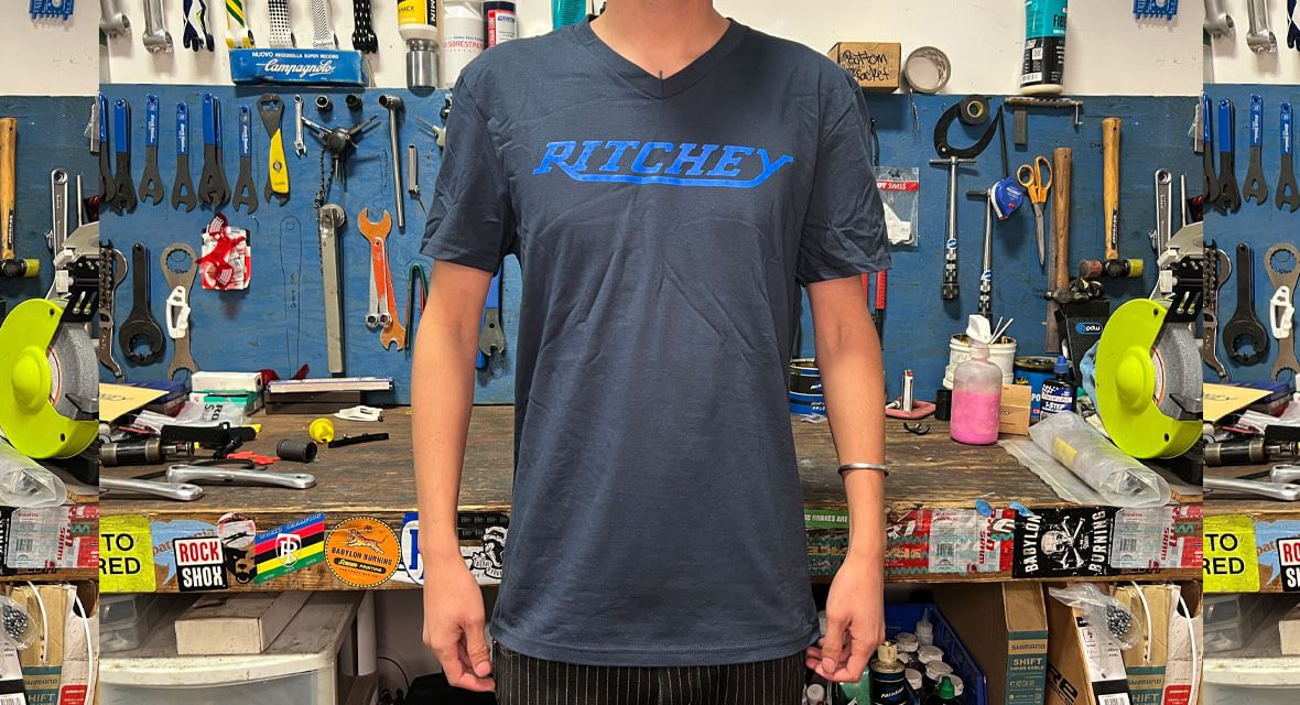 Ritchey Logo Navy V-Neck T-Shirt - Men | Bike Accessories