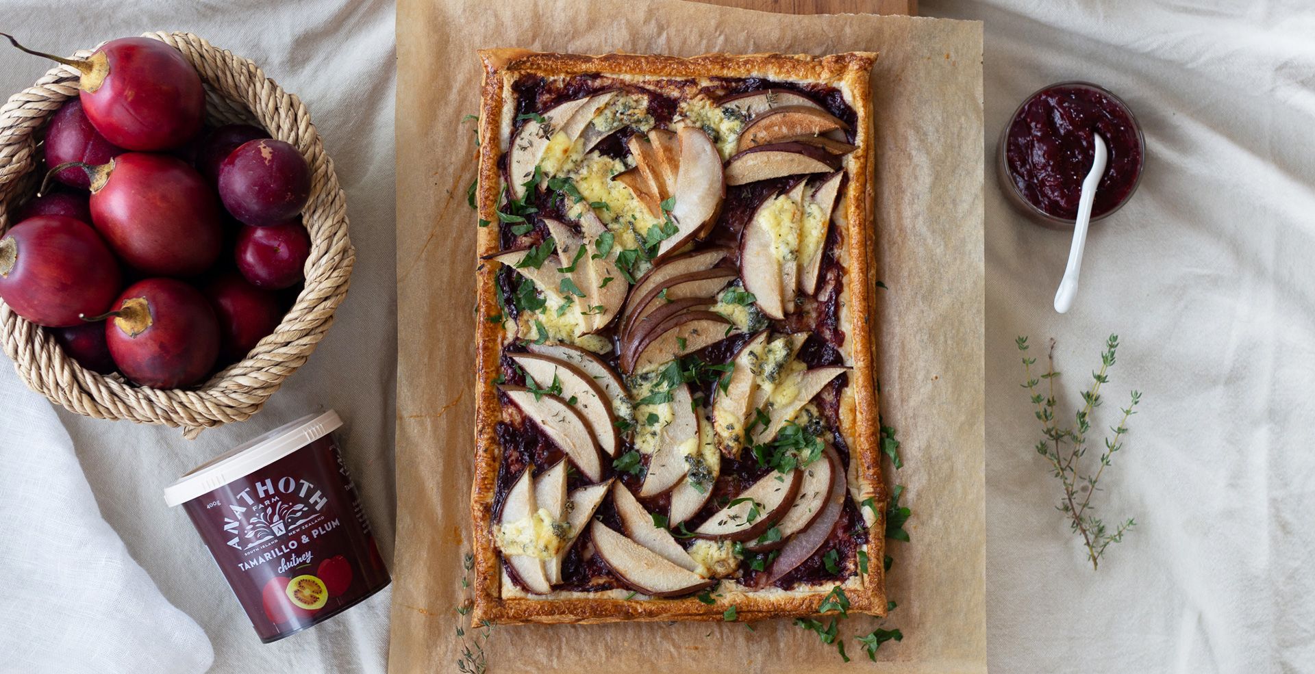 Pear & Blue Cheese Tart Recipe | Anathoth Farm