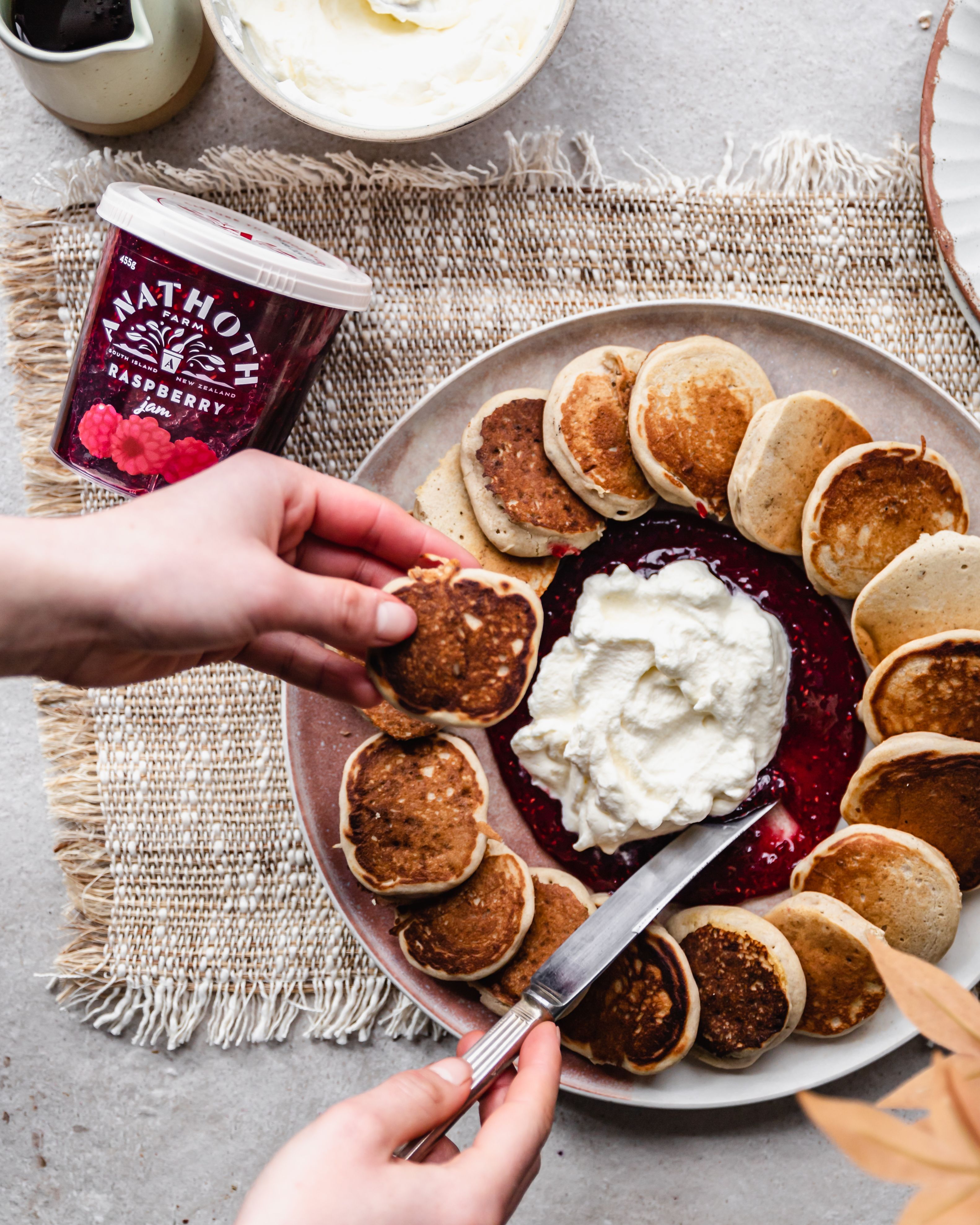 Recipe | Wholefood Pikelets with Raspberry Jam | Anathoth Farm