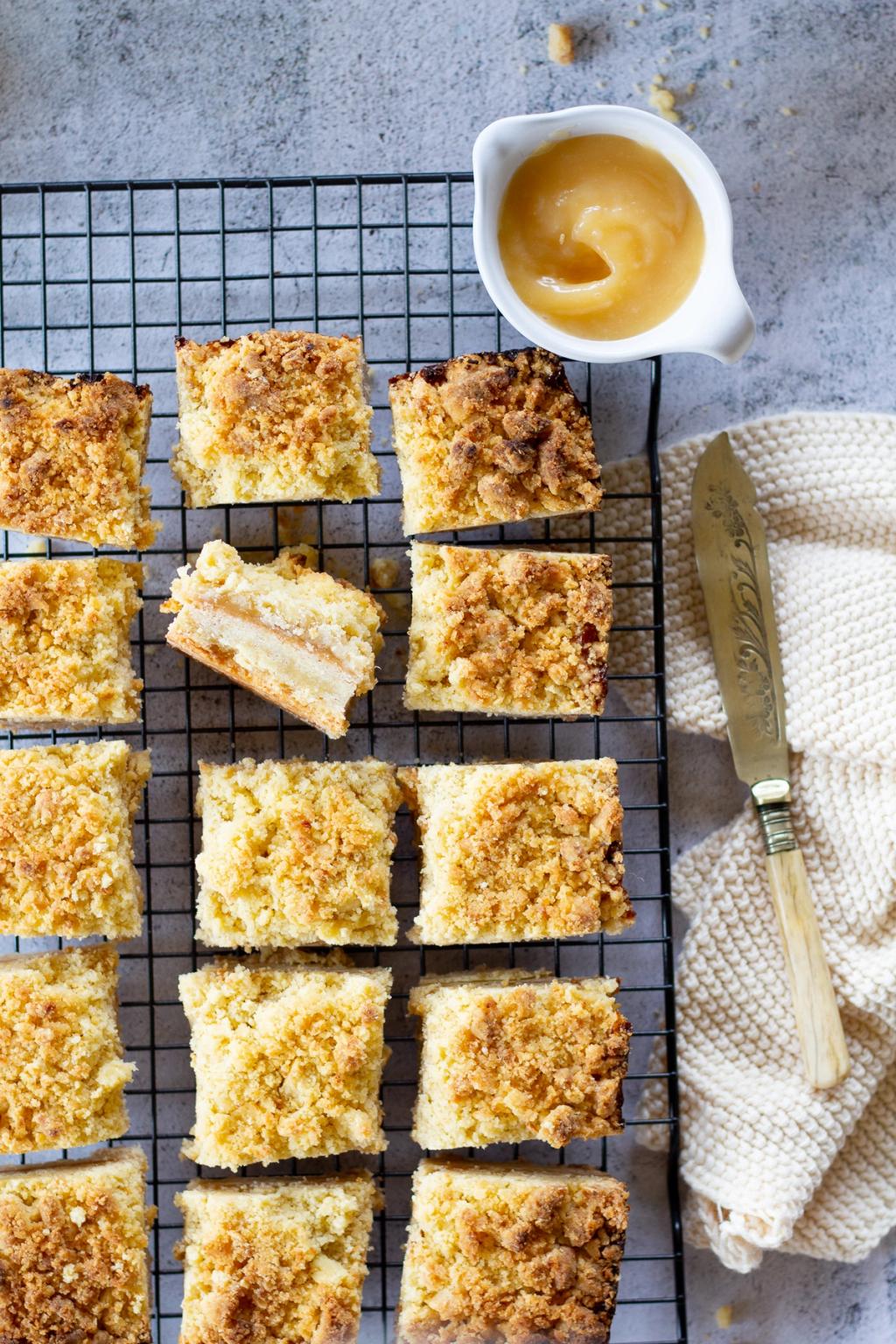 Recipe | Lemon Curd Crumble Slice | Anathoth Farm