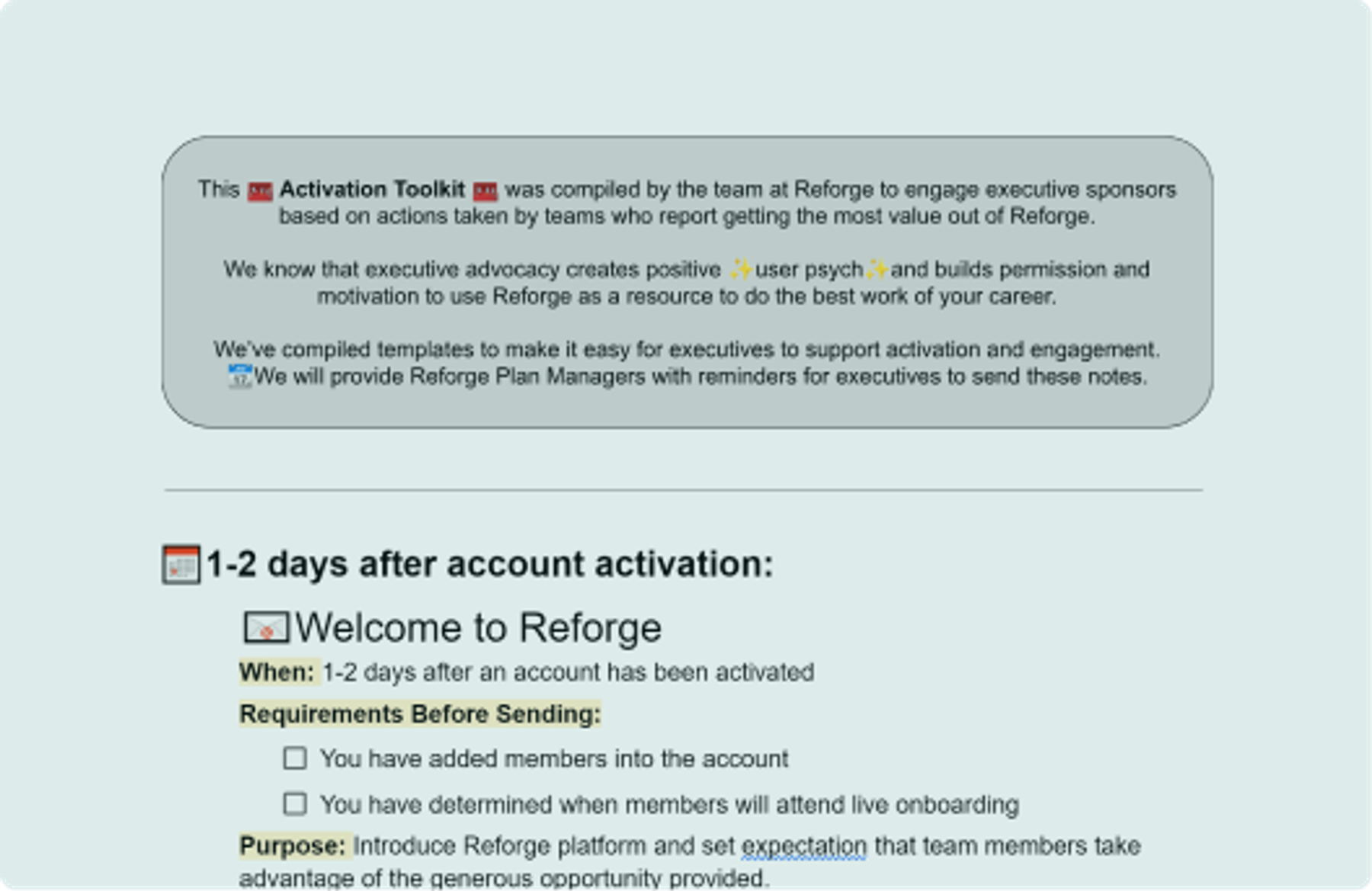 Activation Strategy Templates and Examples - Reforge