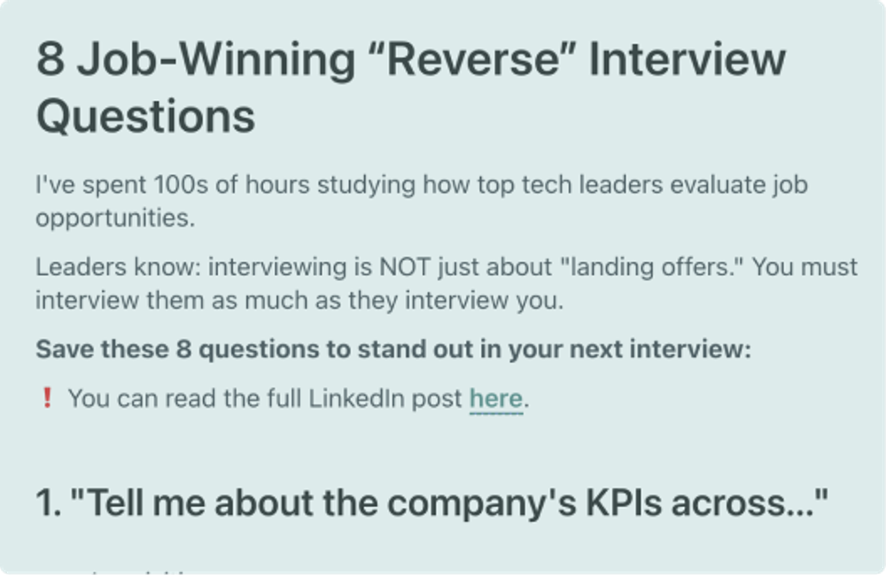 Growth Leadership Reverse Interview Template from Adam Fishman and Elena Verna