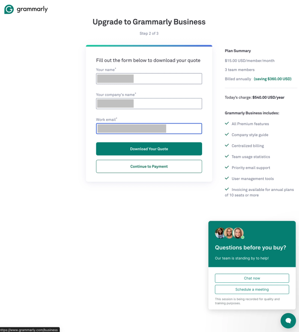 Product flow to automatically generate quotes at Grammarly