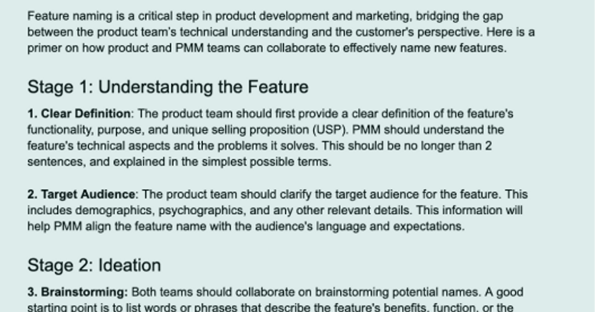 Feature Naming Process at SpotDraft