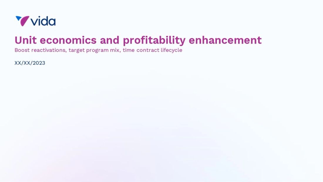 Unit Economics and Profitability Enhancement at Vida Health