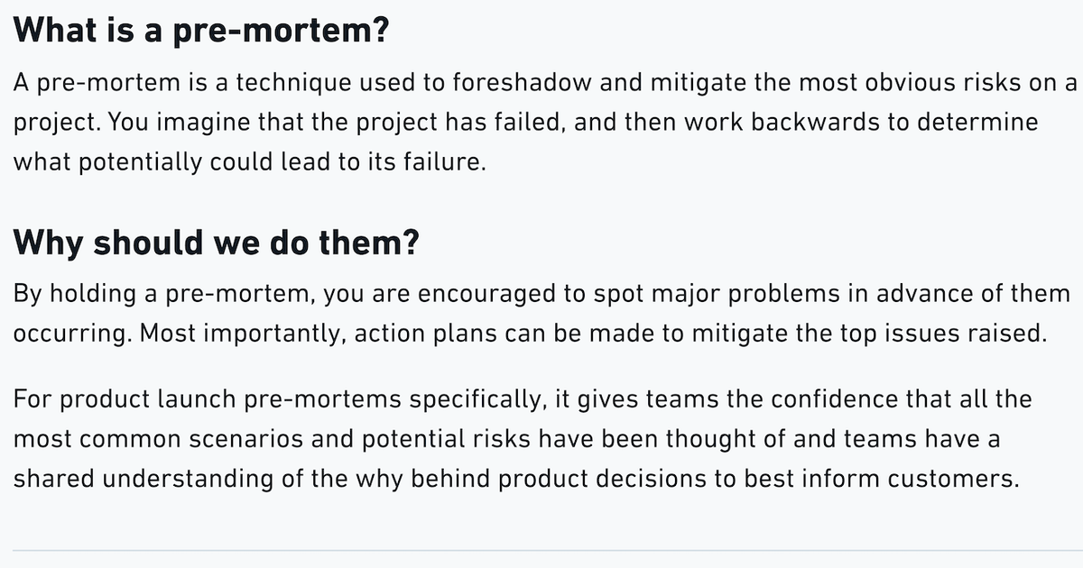 Pre-Mortem Exercise at Whimsical