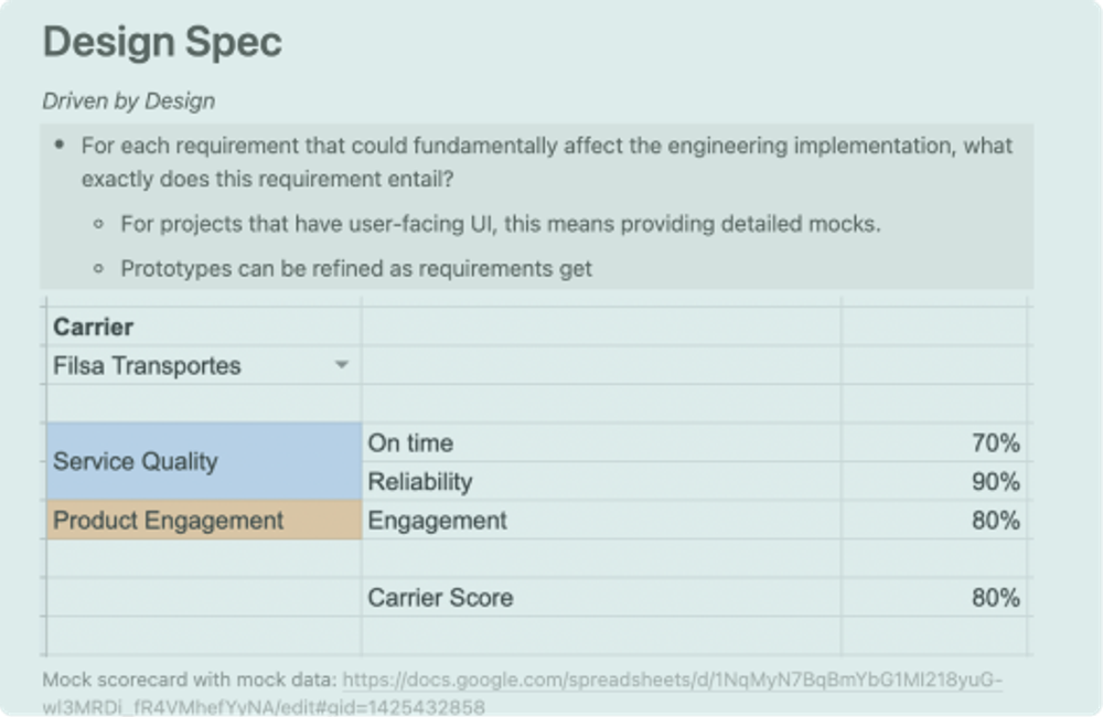 Release Plan: Carrier Scorecard at Nuvocargo