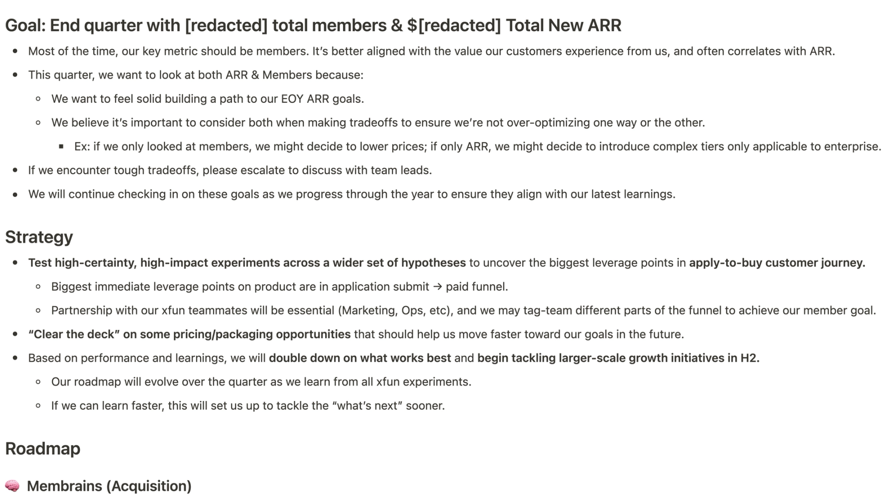 Quarterly Planning Templates and Examples - Reforge