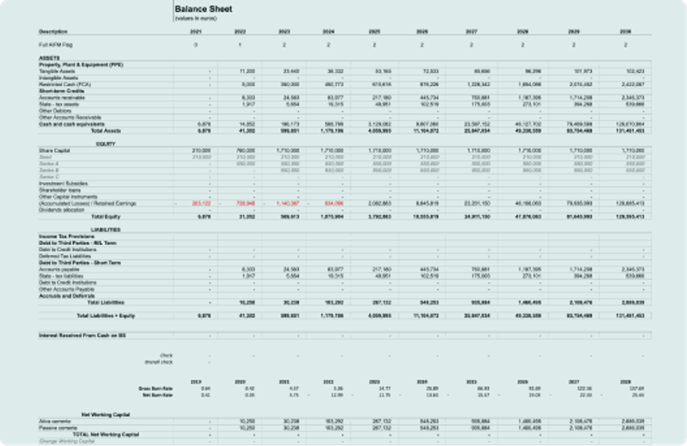 Monthly financial planning template for SaaS startups