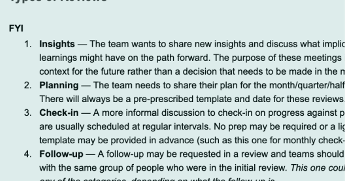 Product review guidelines at Meta