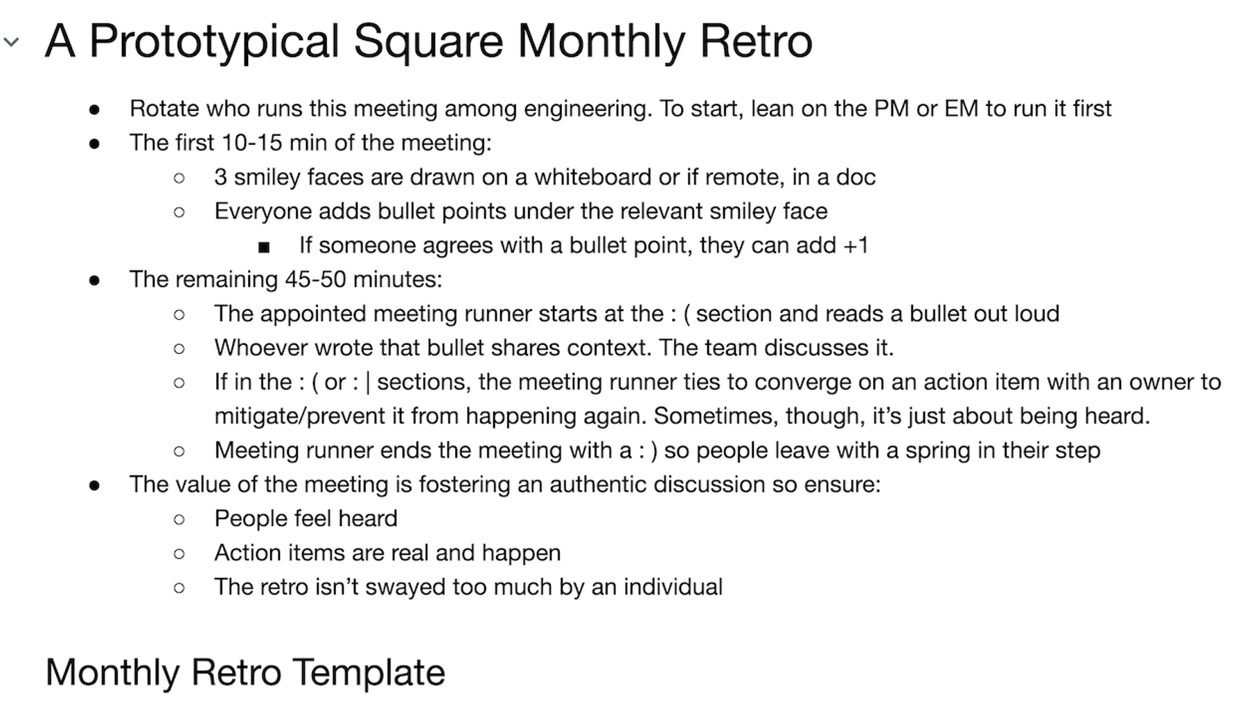 Retrospective Templates and Examples - Reforge