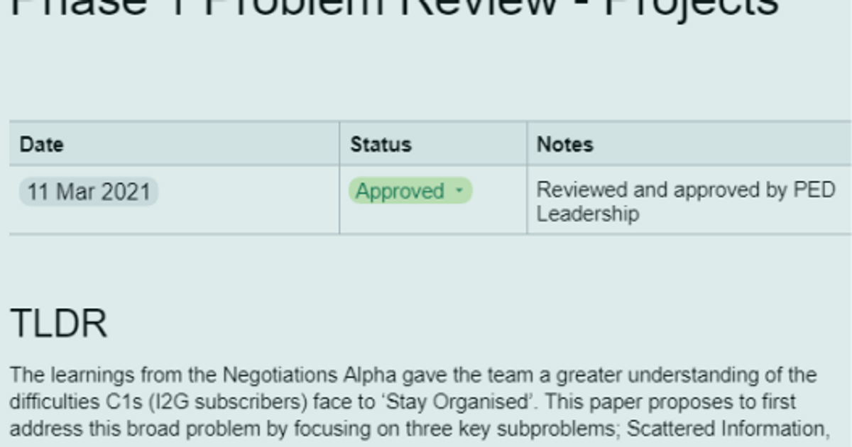 Problem Review (Phase 1 of Product Development Process) at Invoice2Go