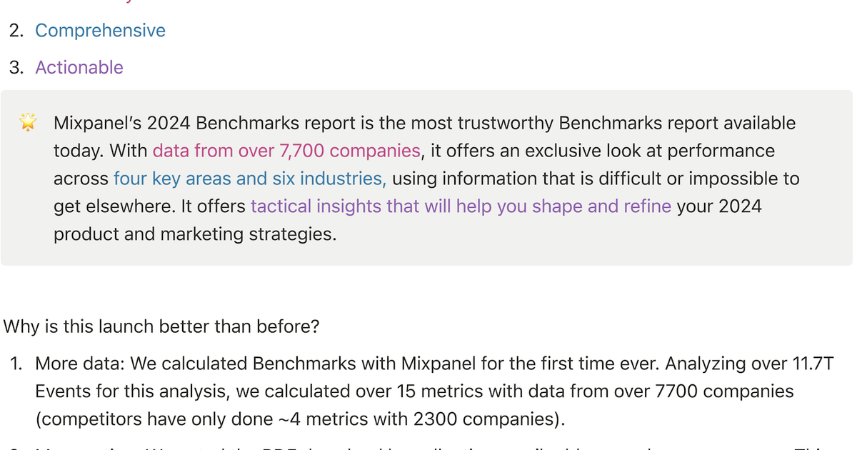Product GTM launch doc at Mixpanel