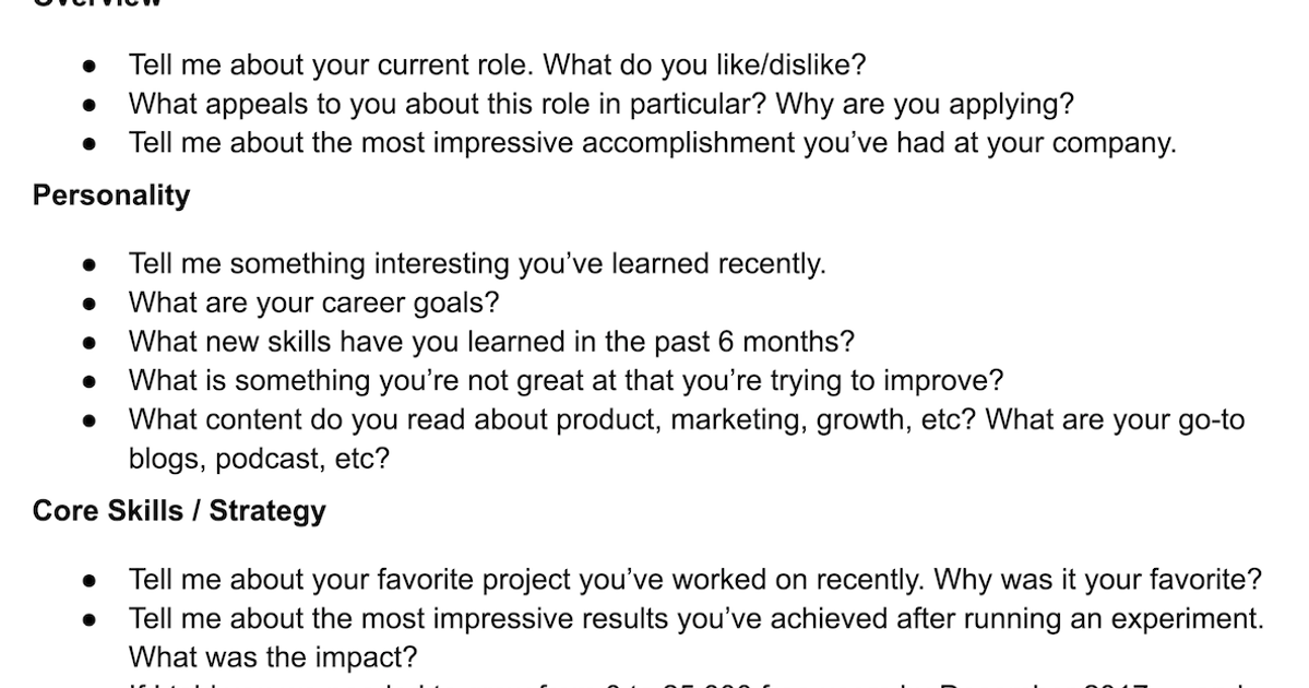 Growth marketing manager interview questions at HubSpot